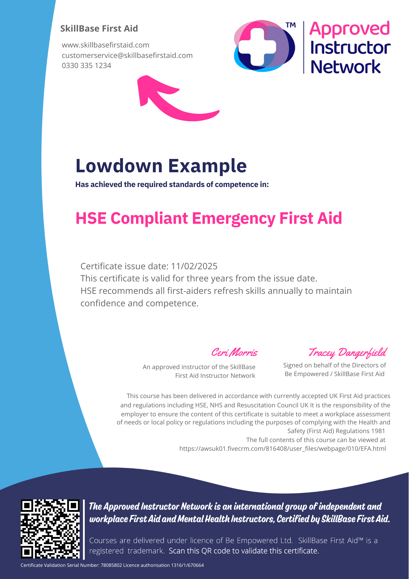 Personalising Your Digital Certificates – SkillBase First Aid